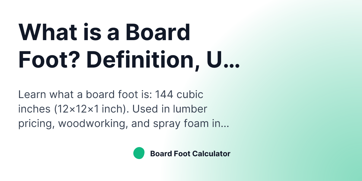 What is a Board Foot? Definition, Uses & Measurement | Board Foot ...
